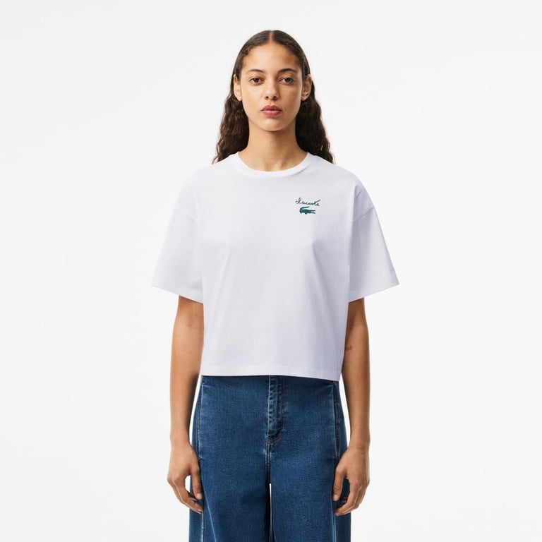 LACOSTE Polera Lacoste TF2523 Mujer Blanco - Celeste | falabella.com