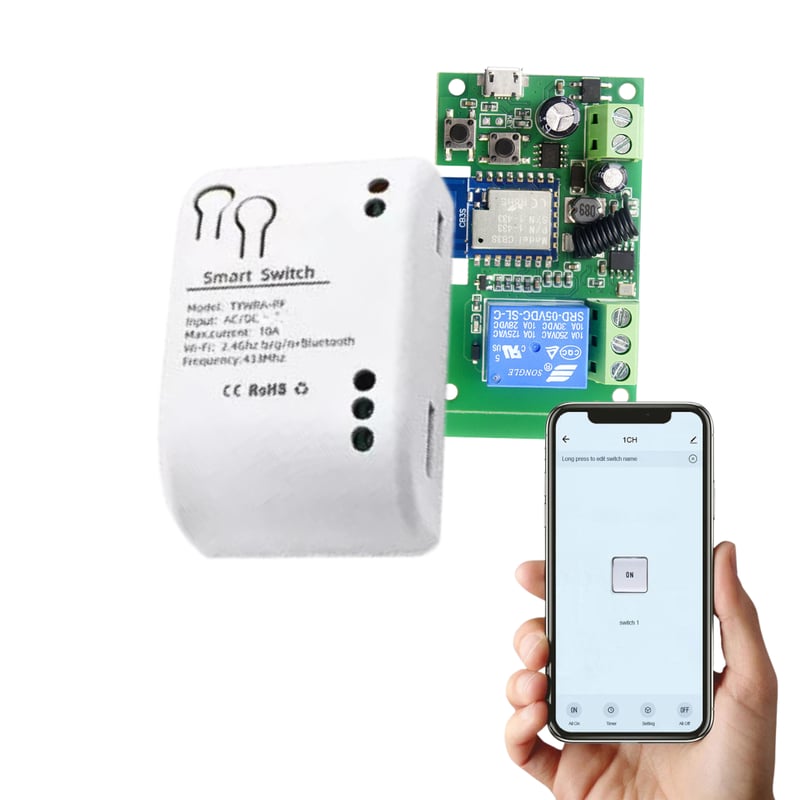 Interruptor Inteligente Wifi + RF - Rele 1 Canal - 85 a 250 VDC ...