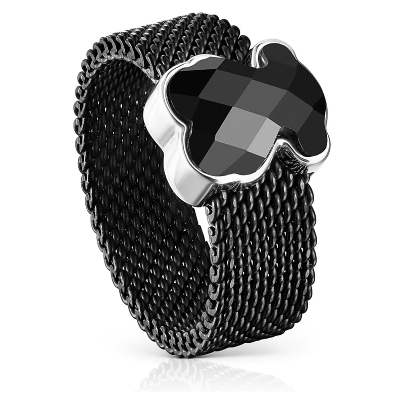 TOUS Anillo Mesh Color De Acero Ip Negro Y Ónix Mujer Tous | falabella.com