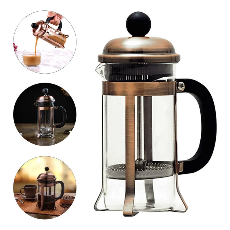 Cafetera Prensa Francesa de Bronce y Vidrio 1L | Sodimac - Falabella