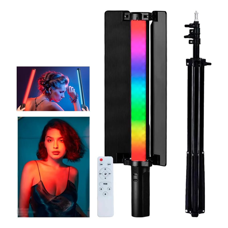 GENERICO Lámpara LED RGB Portátil con Trípode y Control Remoto ...