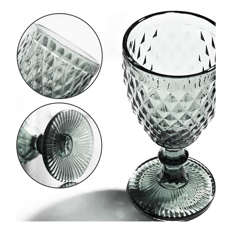 Set de 6 Copas de Vidrio para Vino Estilo Retro 300ml | Sodimac - Falabella