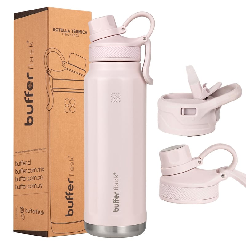 BUFFER FLASK Termo Botella Agua Termica Acero Inox Buffer 1lt - Rosa | falabella.com