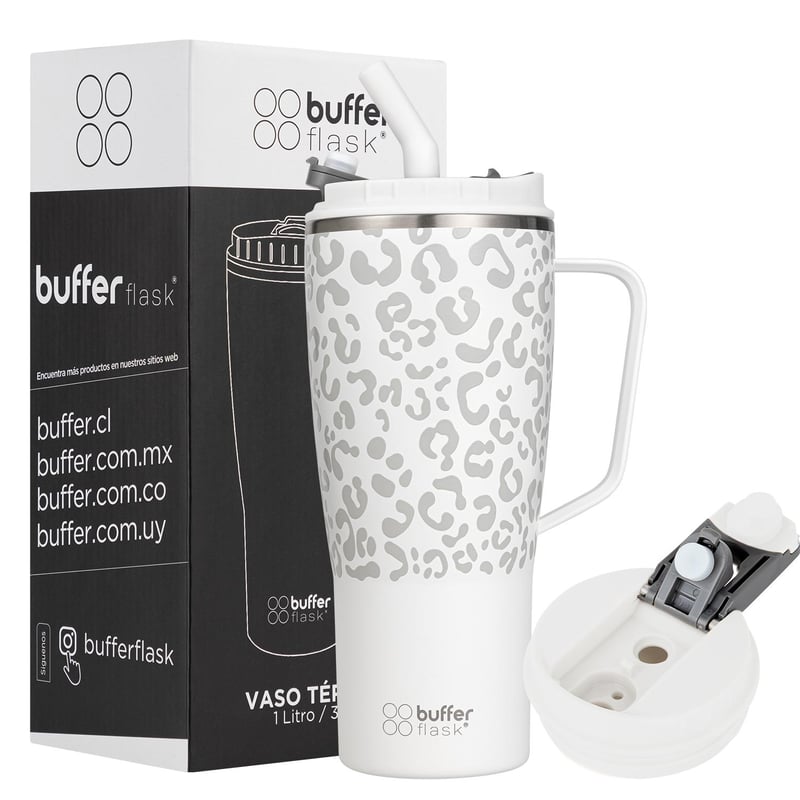 BUFFER FLASK Vaso Termico Mug Tumbler Buffer 1Lt Acero Inox Frio Calor - Blanco | falabella.com