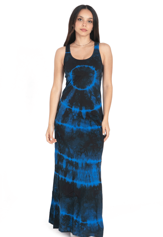 GENERICO Vestido largo mujer Chelsea Market Azul y negro BATIK ...