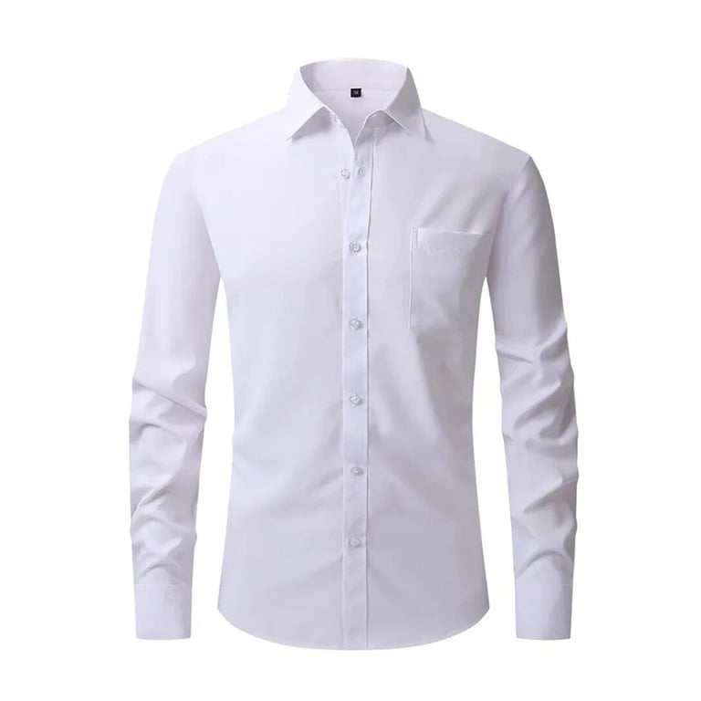 LEDUNTINO Camisa casual de manga larga para hombre Blanco | falabella.com