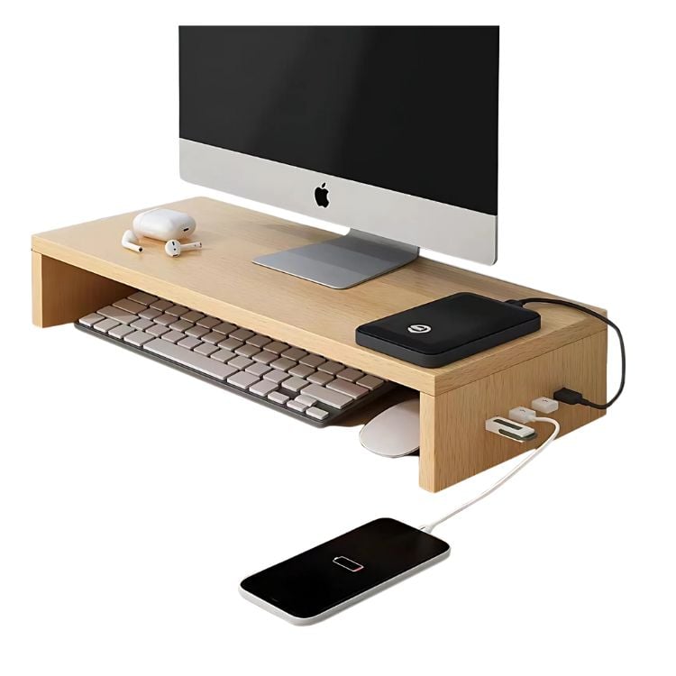 CRUSEC Base Elevador Monitor Soporte Pantalla PC Con Entradas USB ...