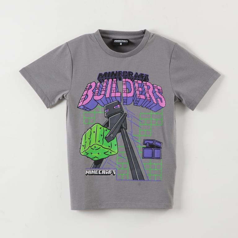 MINECRAFT Polera Manga Corta Niño Mesa Gris Minecraft | falabella.com