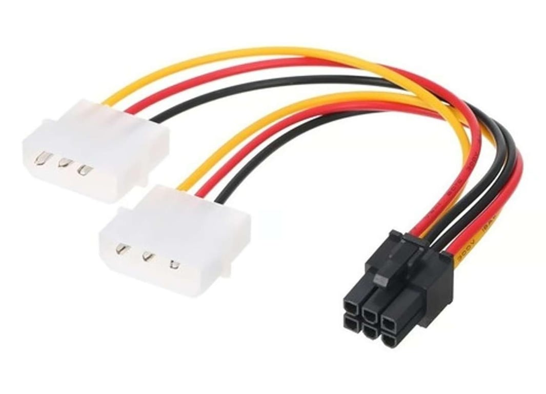 GEN Adaptador Poder 6 Pin a 2 Molex Tarjeta Video Corriente PCI IDE - Negro | falabella.com