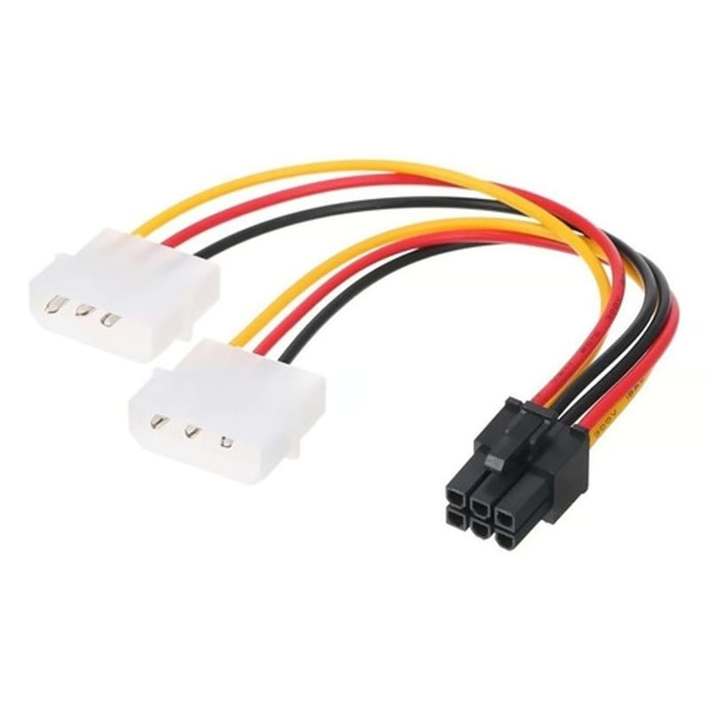 GEN Adaptador Poder 6 Pin a 2 Molex Tarjeta Video Corriente PCI IDE - Negro | falabella.com
