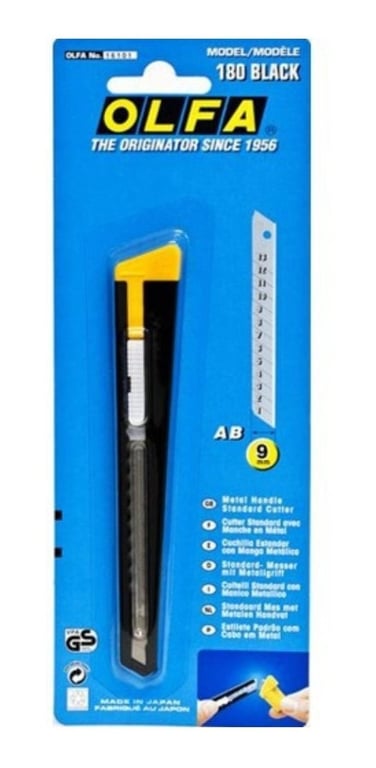 Cuchillo Olfa 180 Black Metálico 9mm Seguro Automatico | Sodimac - Falabella