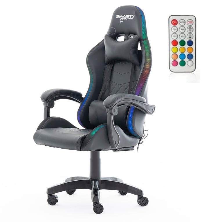 SMARTY Silla Gamer RGB Smarty Xperience Pro Negra Reclinable y Luces ...