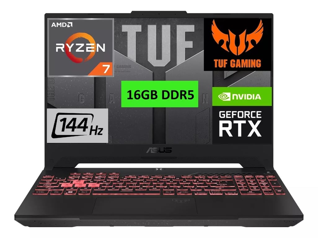 ASUS Notebook Asus Tuf A15 144hz Ryzen 7 6800hs SSD 512GB 16gb DDR5 ...