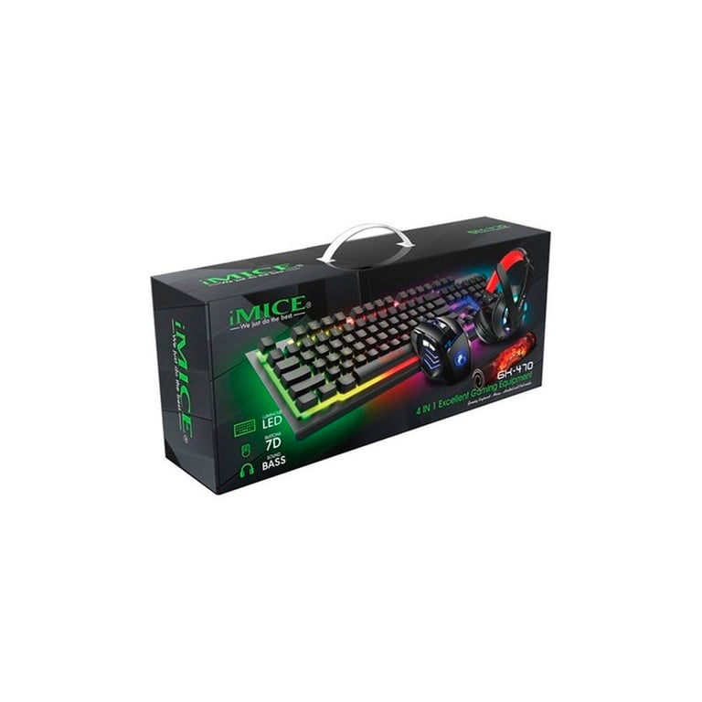 IMICE Kit Gamer Imice 4 En 1 Gk-470 Teclado Mouse Audífonos Y Pad ...