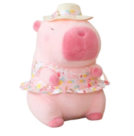 SHOOT Peluche Capibara Rosado Playero Hawaiano de 25cm del Verano ...