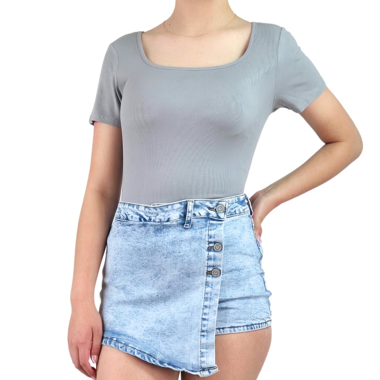 LIKE SHOP Body Mujer Acanalado Manga Corta Elasticado 080 | falabella.com