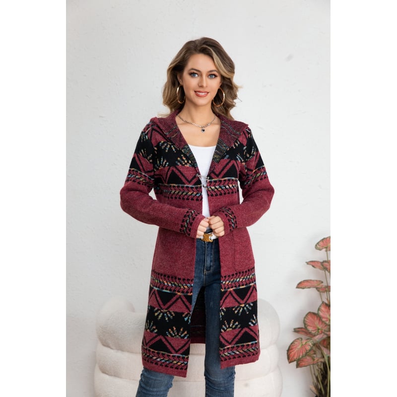 LIKE SHOP Sweater Largo Tapado Tipo Cardigan Mujer Abrigo Etnico ...