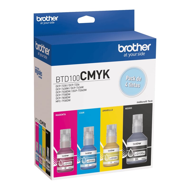 BROTHER Pack de Tintas Brother BTD100 Cian Magenta Amarillo Negro ...