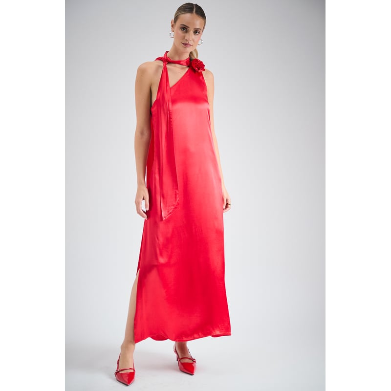 IO Vestido Liso Largo Rojo iO | falabella.com