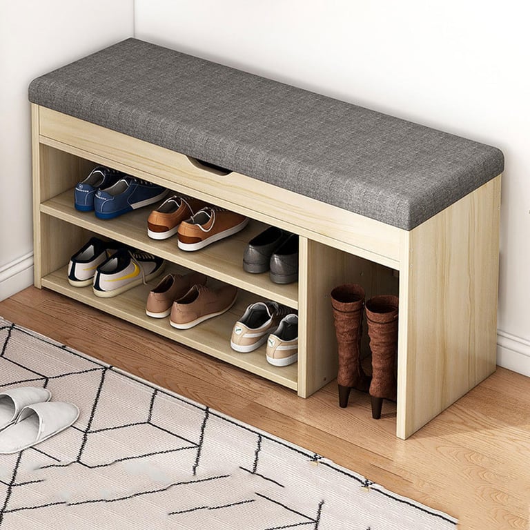 Zapatero organizador de zapatos con cajón y banco de organización ...