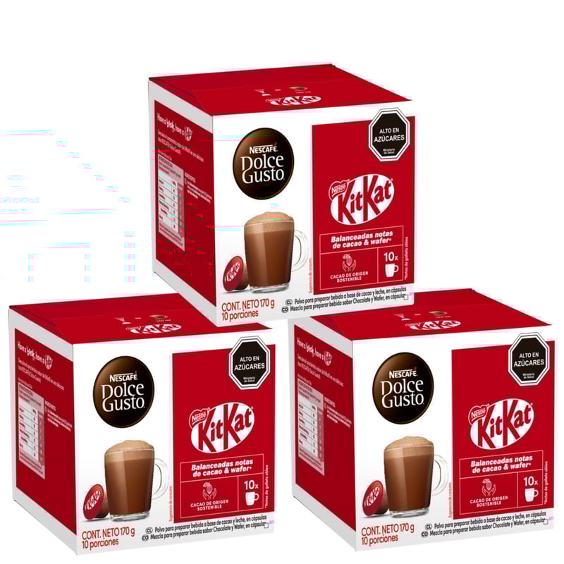 NESCAFE Pack 3 Café Nescafé Dolce Gusto® Kit Kat 10 Cápsulas ...