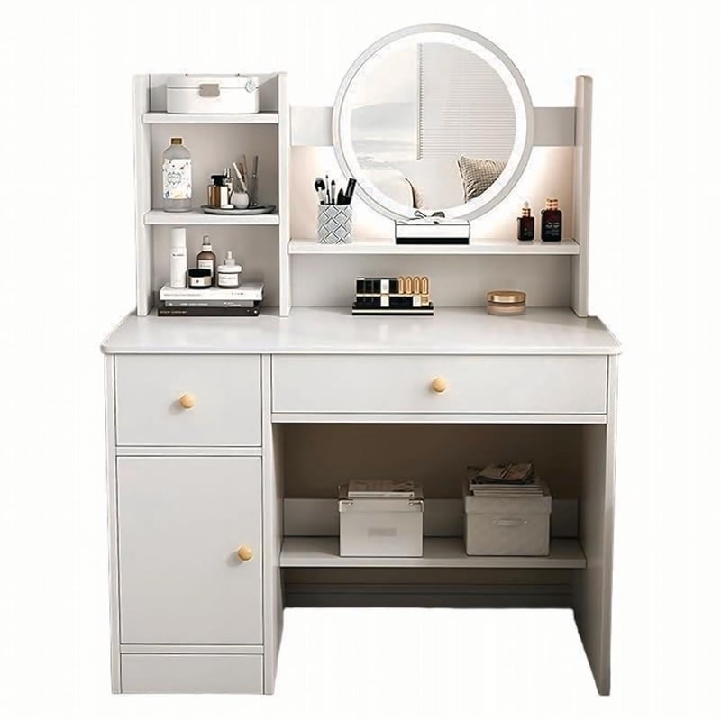 ACTUAL Tocador Con Espejo Led Cajones Moderno y Elegante 128x80x40 ...