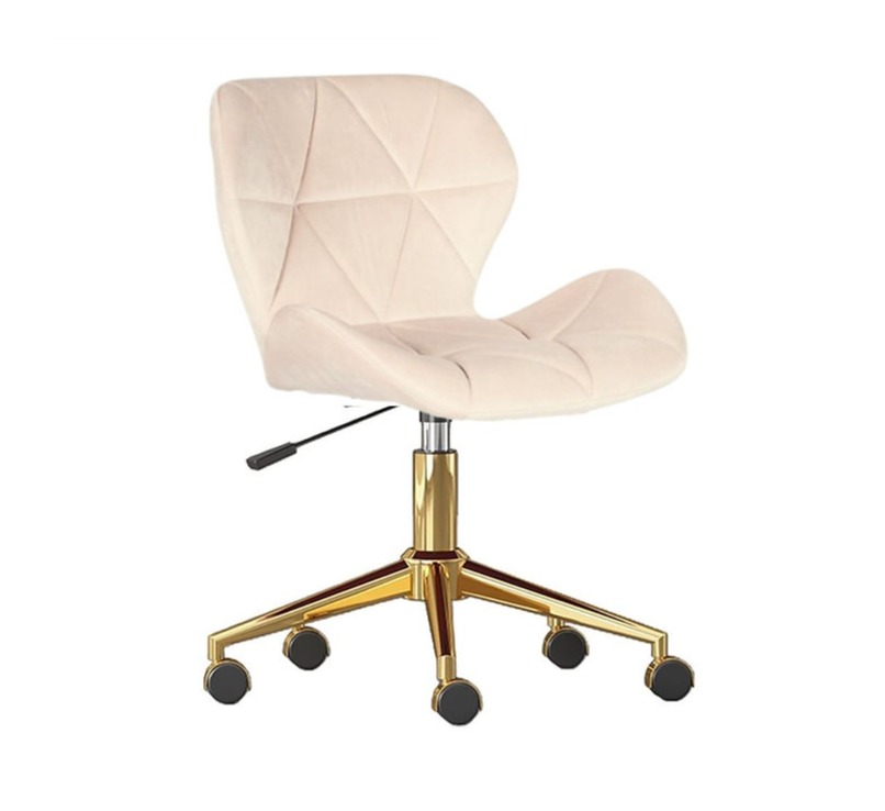 GENERICO Silla Escritorio Mariposa Felpa Beige Pedestal Dorado | falabella.com
