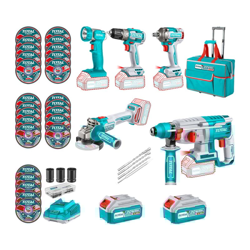 TOTAL TOOLS Kit 5 Herramientas Inalámbrico Industrial Total | falabella.com