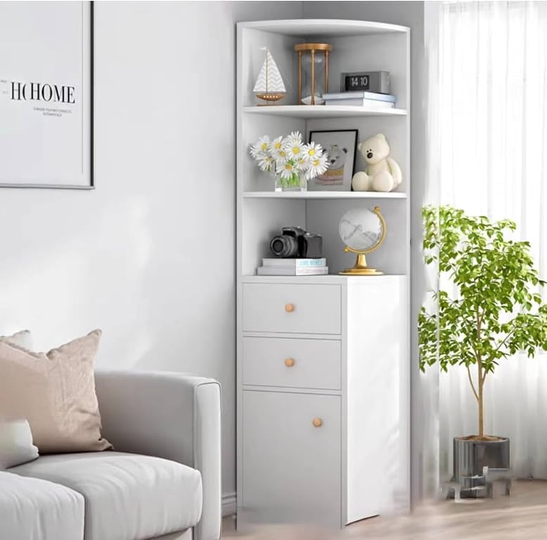 ACTUAL Mueble Esquinero Multifuncional Con Repisas Estante Cajones y ...