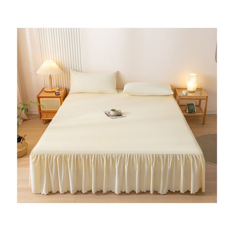 GENERICO Faldón de Cama 2 Plazas Protector Base - Beige | falabella.com