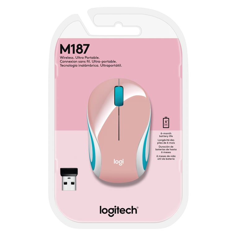 LOGITECH MOUSE WIRELESS MINI M187 LOGITECH PINK | falabella.com