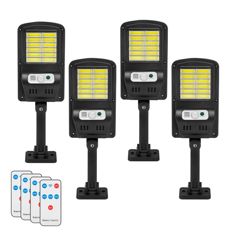 LAMPARASHOME Pack 4 Foco Solar Exterior con Sensor de Movimiento Negro ...