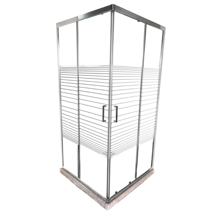 SHOWER DOOR 90X90 RECTO CON LINEAS RECTAS JOYTEK INCLUYE BASE BEIGE ...