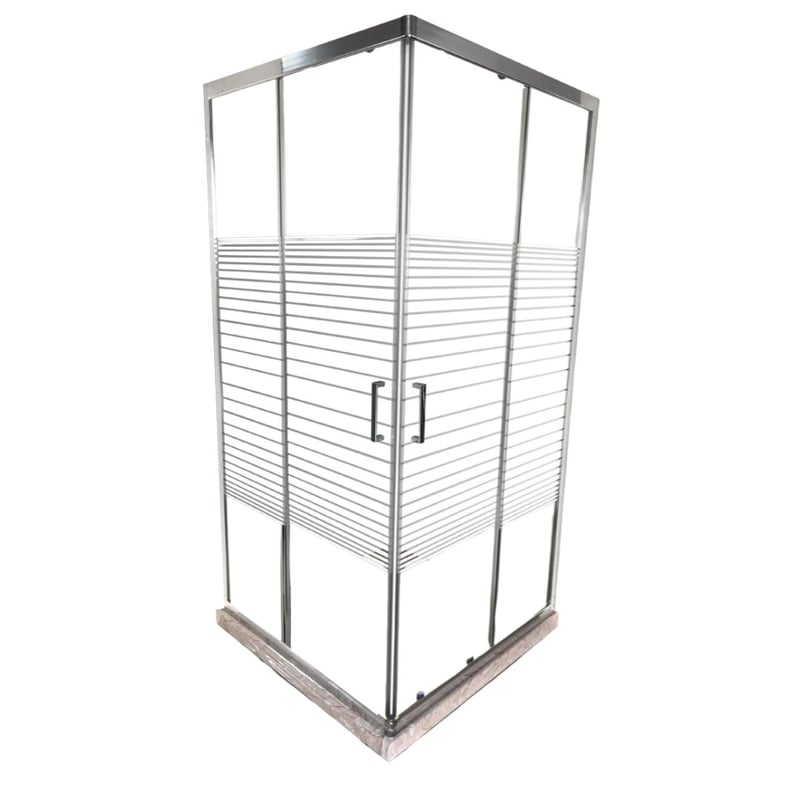 SHOWER DOOR 90X90 RECTO CON LINEAS RECTAS JOYTEK INCLUYE BASE BEIGE ...