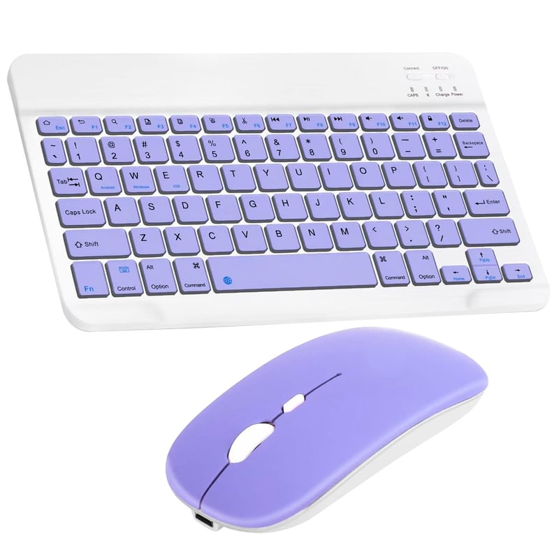 MOTOMO Combo Teclado Mouse Inalambrico Bluetooth Recargable Lila ...