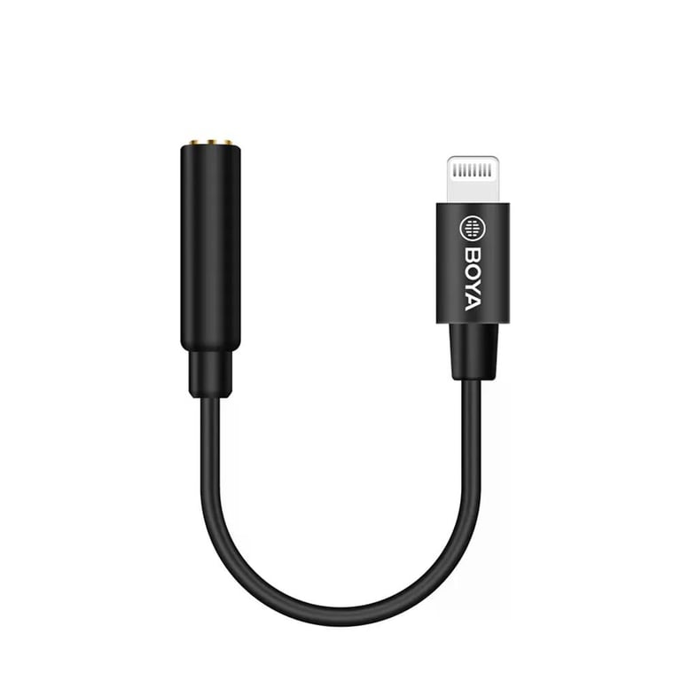 BOYA Boya BY-K8 Mini Cable Adaptador 35mm TRS Hembra a Lightning Macho ...