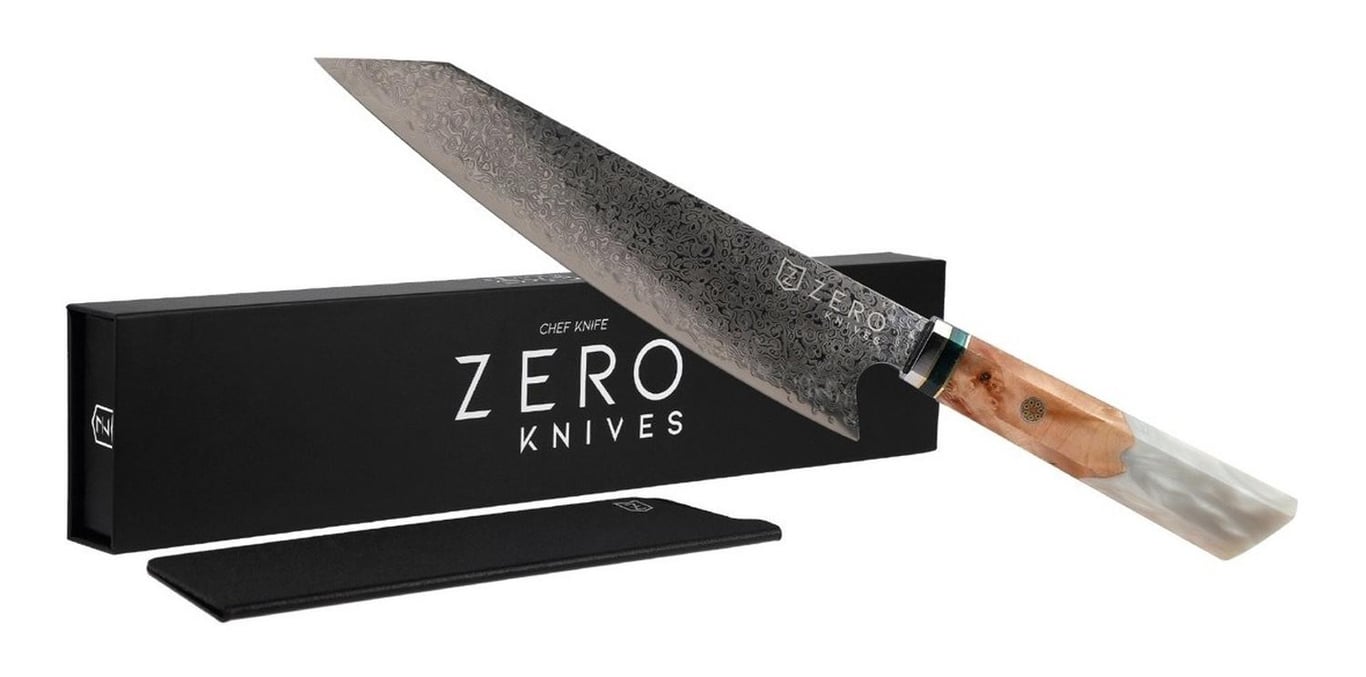 ZERO KNIVES Cuchillo Kiritsuke 82 - Zero Knives - Epoxy Damascus ...