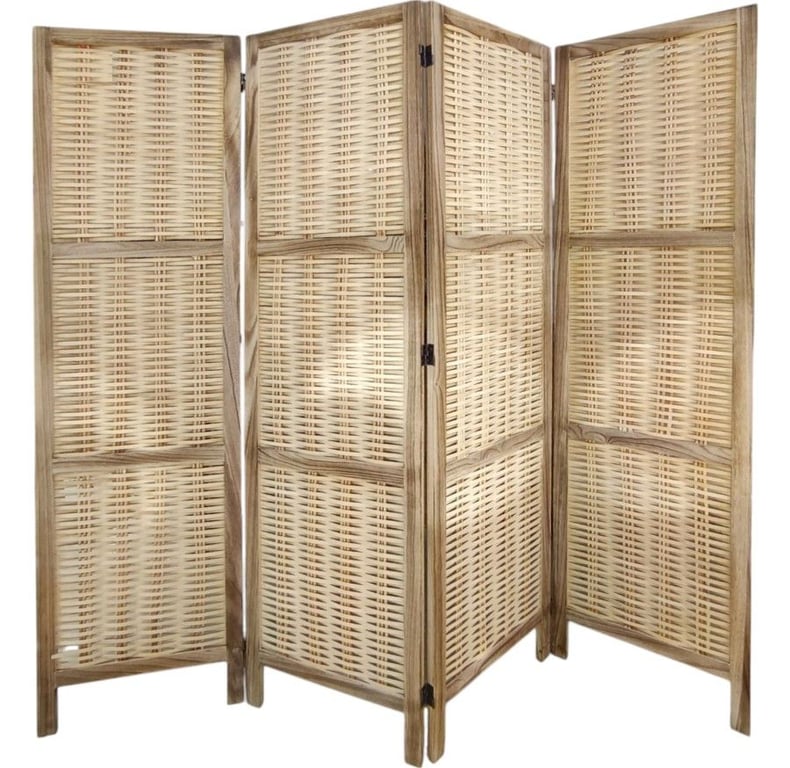 Biombo De Madera Resistente 3 Paneles Clasico Tejid 40x170cm | Sodimac ...