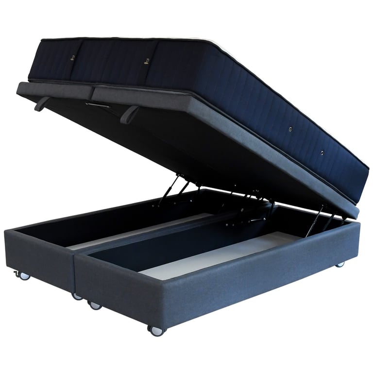 Cama Baul 2 Plaza L200cm Colchon Super Premium CIC - Ruedas Logo Negro ...