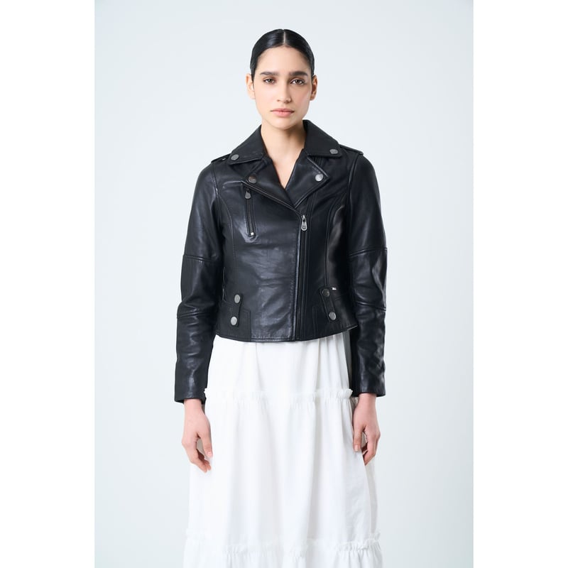 VELEZ Chaqueta Biker Royal de cuero para mujer fit ajustado | falabella.com