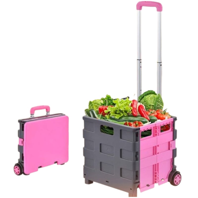 GENERICO Carrito Plegable de Mercado Rosa | falabella.com