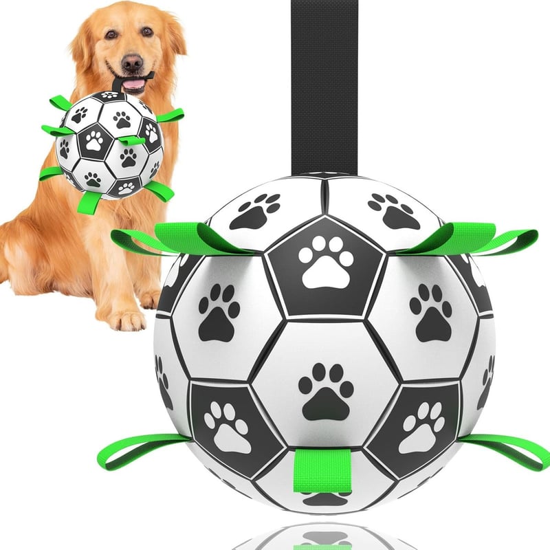 EVERSO Pelota De Fútbol Para Perros Con Correas Juguete Interactiva ...