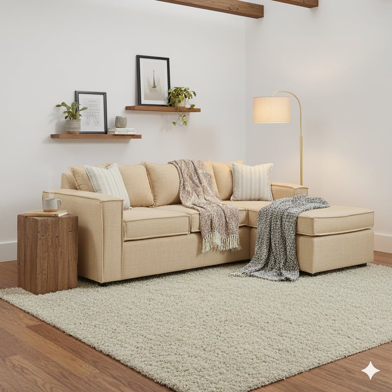 SITIAL HOME SECCIONAL LEHMANN BEIGE CON RESORTES FULL COMFORT PLUS ...