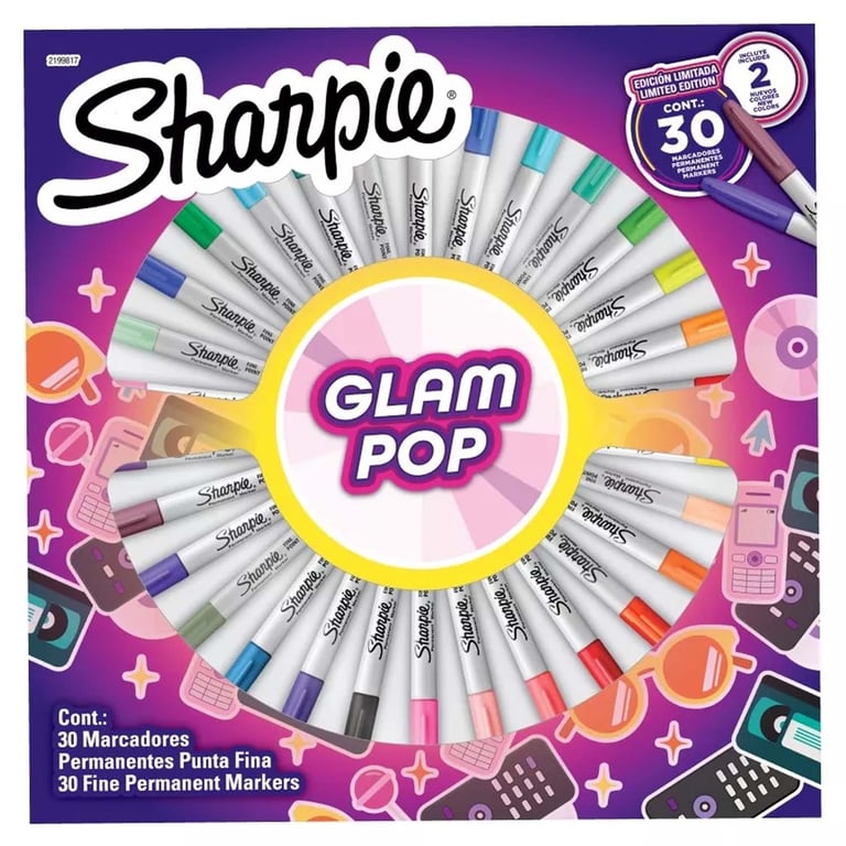 SHARPIE Marcador Sharpie Glam Pop 30 Colores Permanente | falabella.com