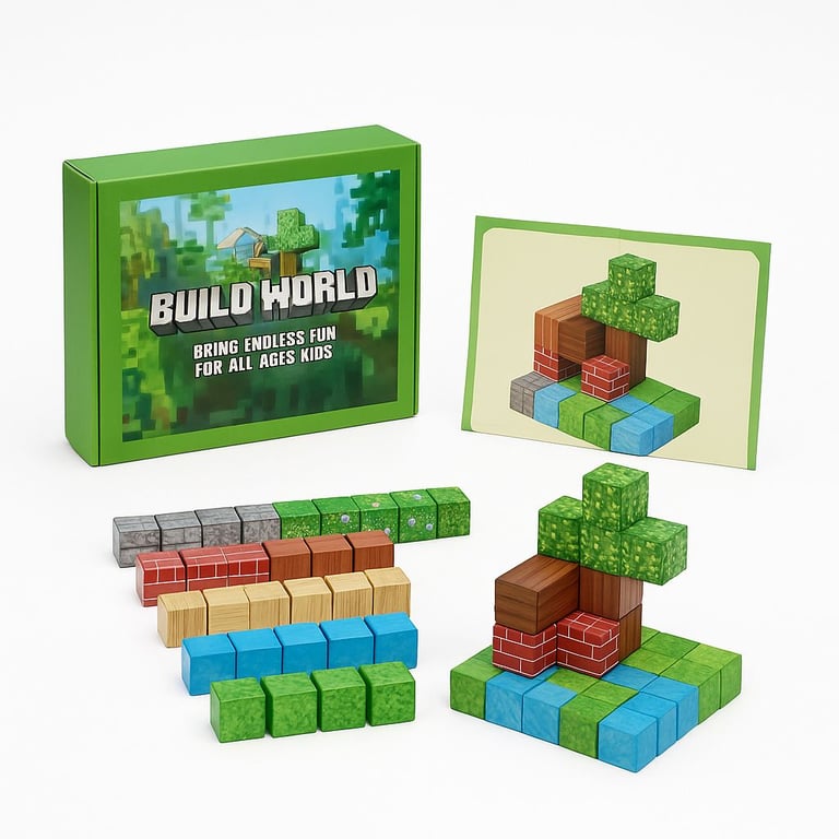 GENERICO Set De Bloques Minecraft Build World 48 Piezas Modelo A ...