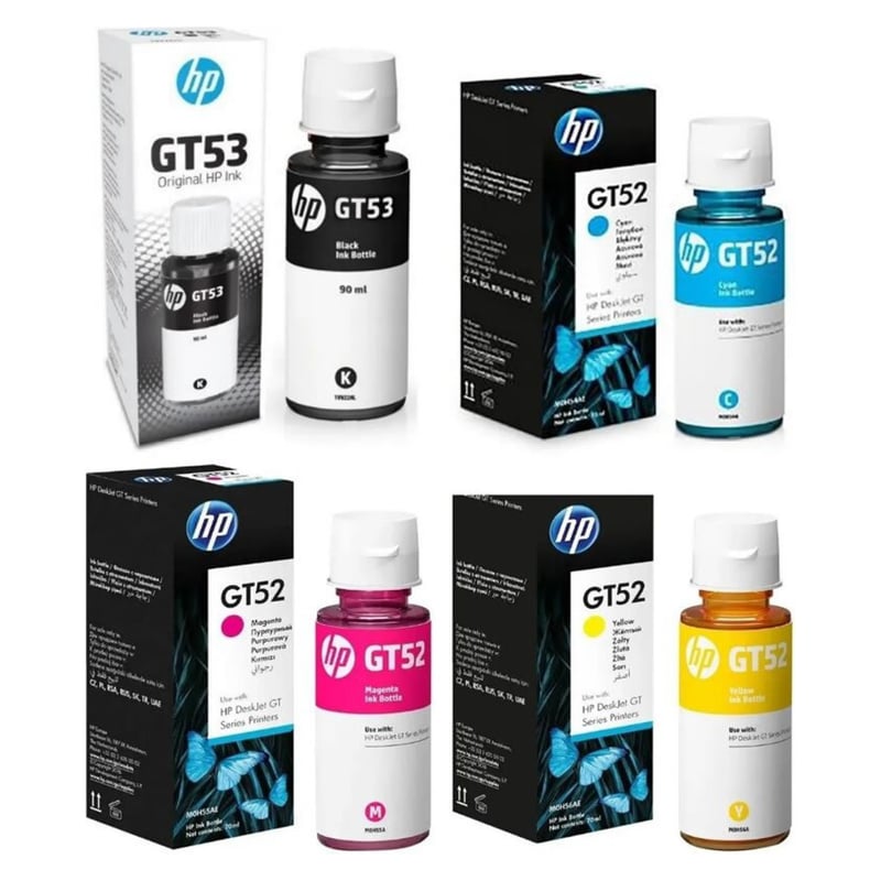 HP Kit 4 Tintas Hp Gt53 Negro Y Gt52 Colores | falabella.com