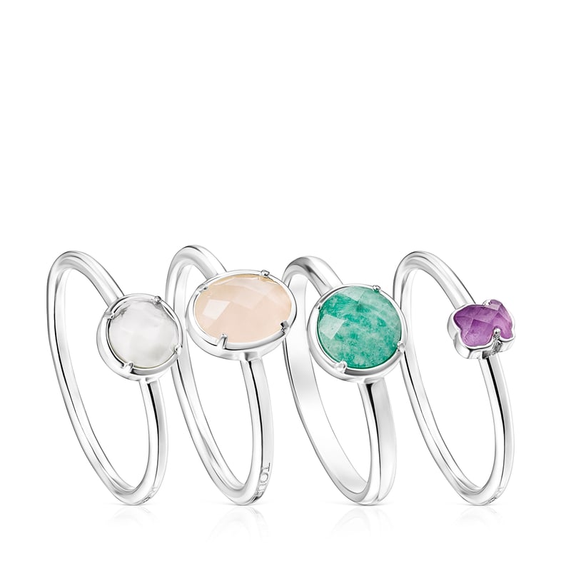 TOUS Pack De Anillos Cool Color De Plata Y Gemas Mujer Tous | falabella.com