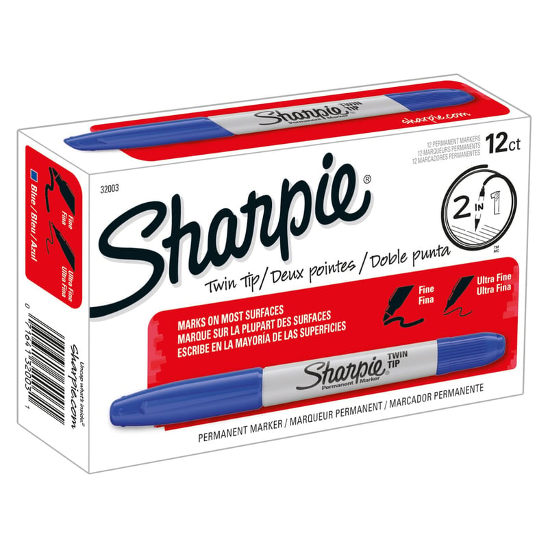 SHARPIE Marcador Sharpie Doble Punta Azul X12 | falabella.com