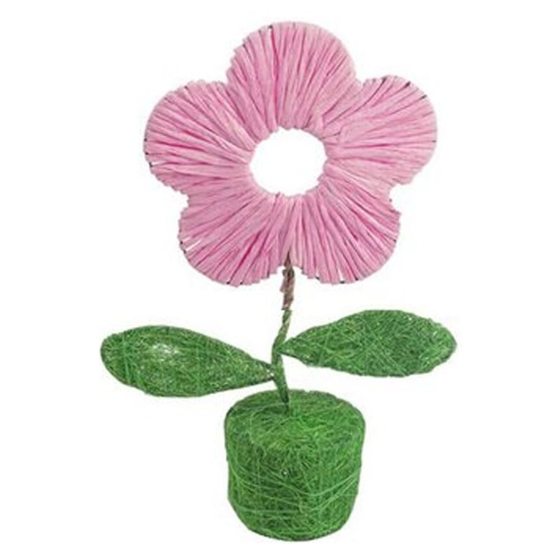 SOHOGAR Flor Artificial Rosa De Rafia Y Sisal 25 Cm | falabella.com