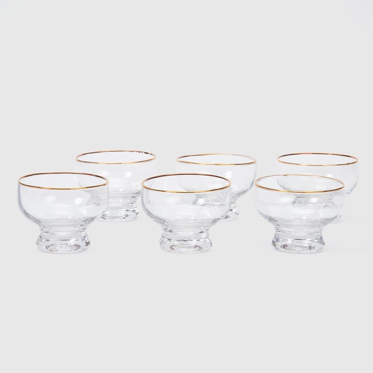 ROBERTA ALLEN Set 6 Copas Postre Borde Dorado Roberta Allen | falabella.com